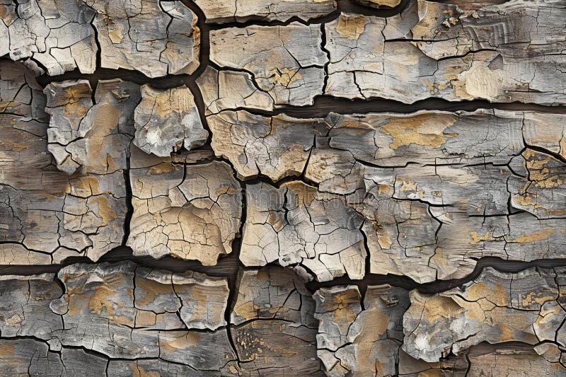 A Photorealistic Texture of Old, Cracked Wood with Visible Age and ...