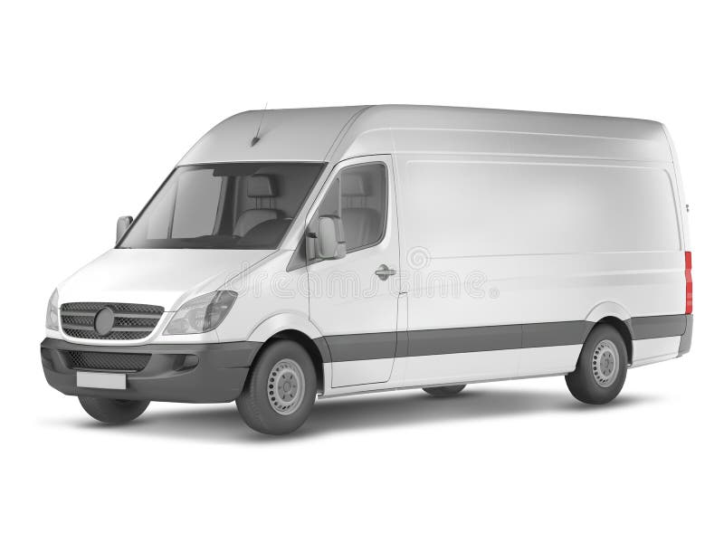 Photorealistic Van Mockup Perspective Stock Illustration - Illustration ...