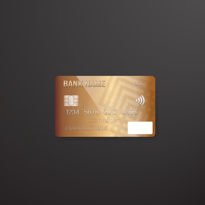 Photorealistic Vector Credit Card on Dark Background Stock Vector ...