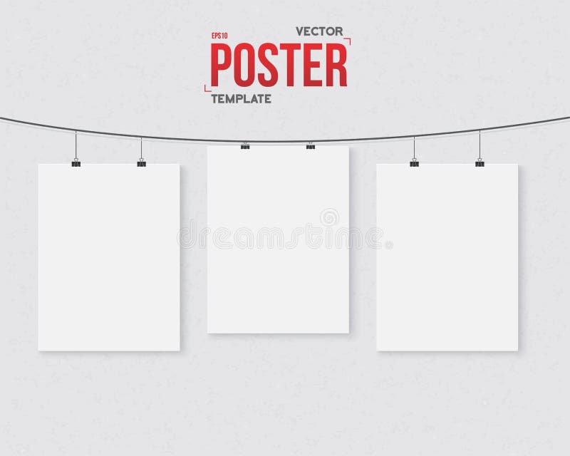 Photorealistic Vector Dark Poster Set on a String Template. Stock ...