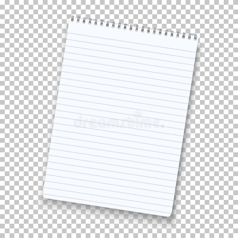 Photorealistic Vector Notepad Isolated on Transparent Background Stock ...