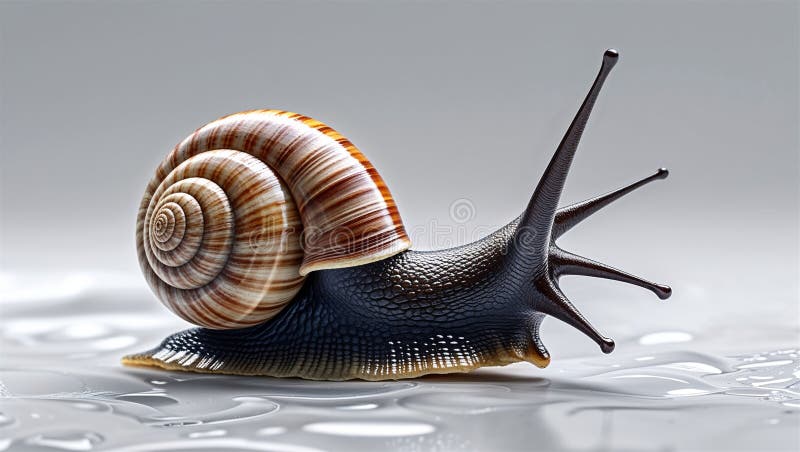 Photorealistic Venomous Cone Snail Crawling with Siphon Extended and ...