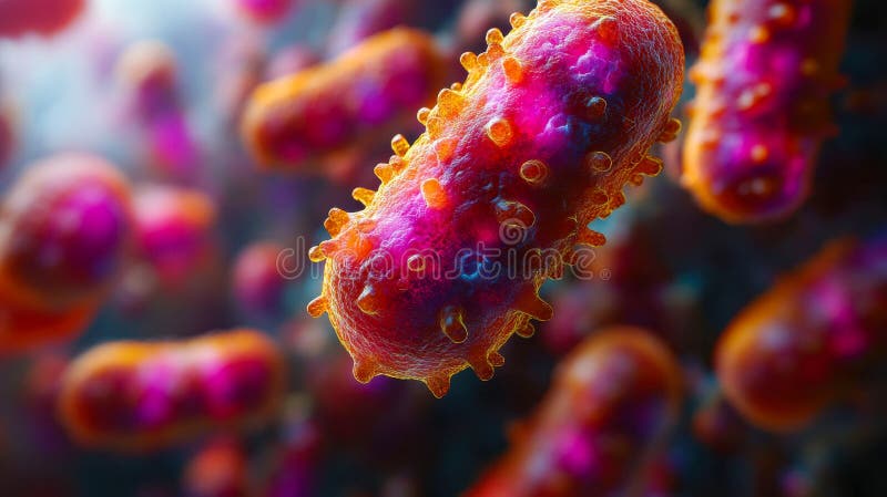 A Photorealistic Visualization of Bacteria Seen Under a Microscope ...