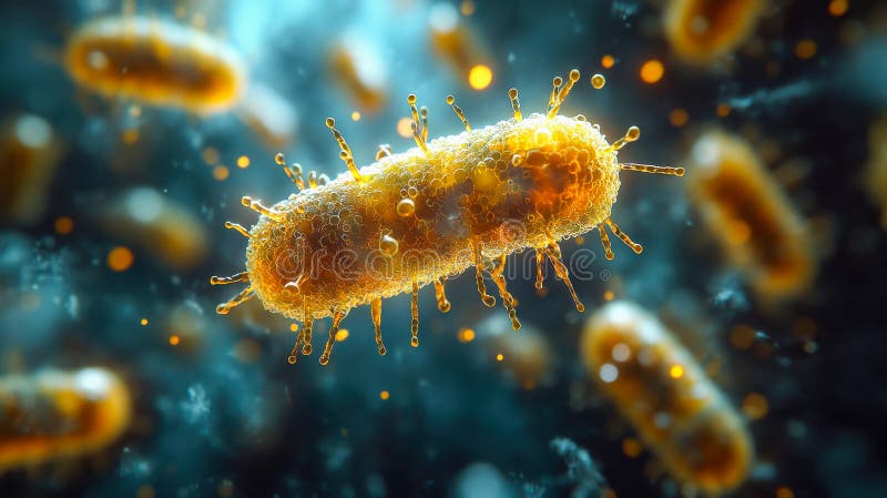 A Photorealistic Visualization of Bacteria Seen Under a Microscope ...