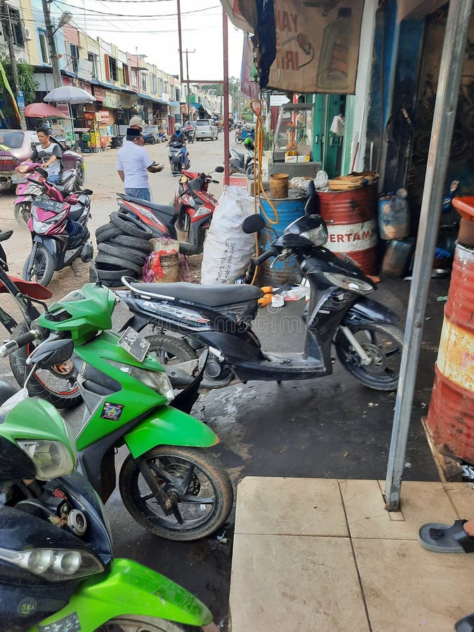 Motorcycle Repair Shop in Indonesia Editorial Photography - Image of ...