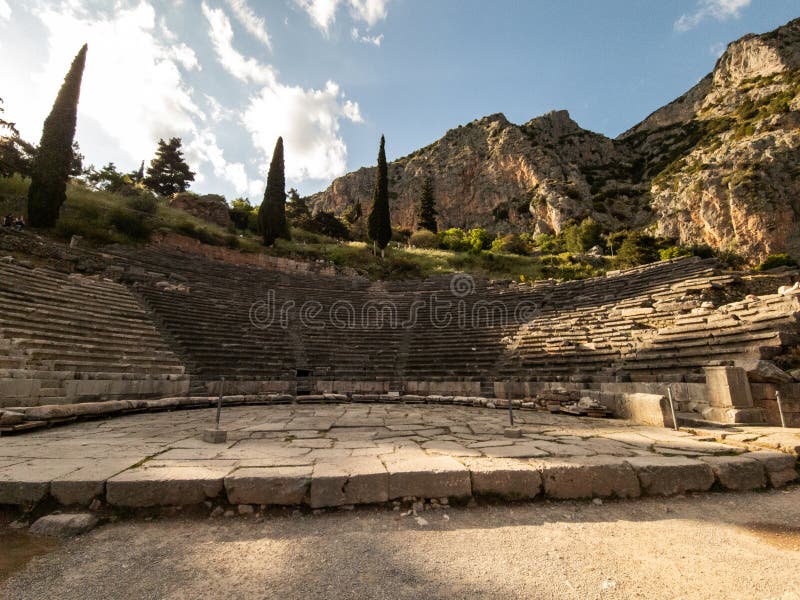 Ancient City of Delphi , Greece Stock Image - Image of marble ...