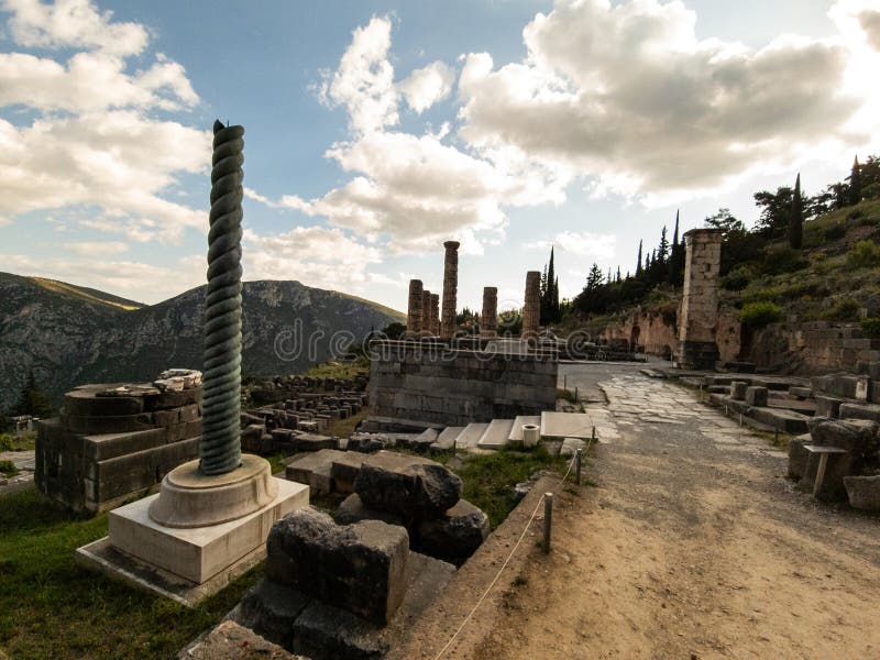 Ancient City of Delphi , Greece Stock Photo - Image of marble, building ...