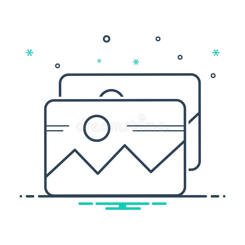 Black Mix Icon for Photos App, Picture and Camera Stock Illustration ...