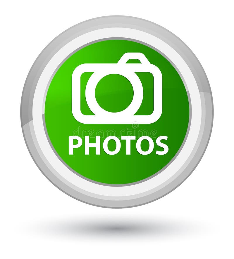 Photos (camera Icon) Prime Green Round Button Stock Illustration ...
