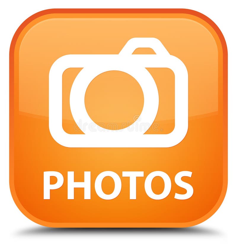 Photos (camera Icon) Special Orange Square Button Stock Illustration ...