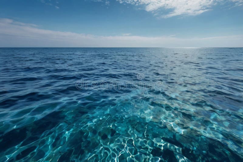 Clear Sea Water Surface with Reflections of Natural Light Stock ...