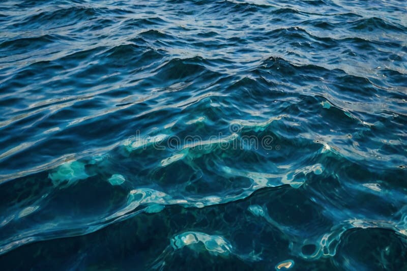 Clear Sea Water Surface with Reflections of Natural Light Stock ...