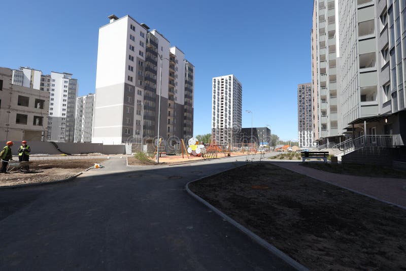 Photos of the Construction Process of the Residential Complex Editorial ...