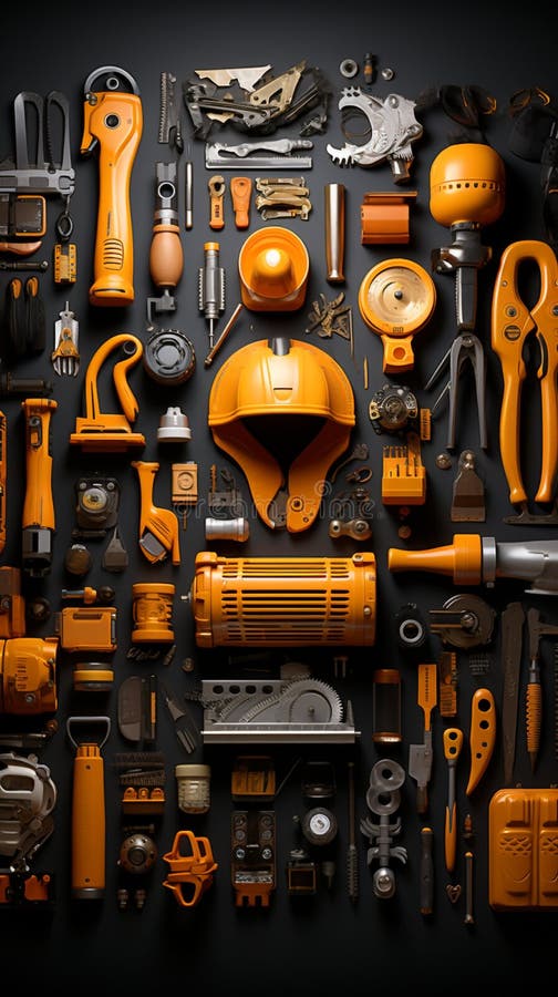 Photo Different Construction Accessories Stock Illustration ...