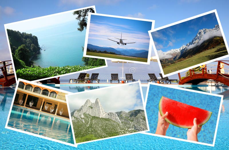 Photos of Different Places To Travel, Collage Design Stock Image ...