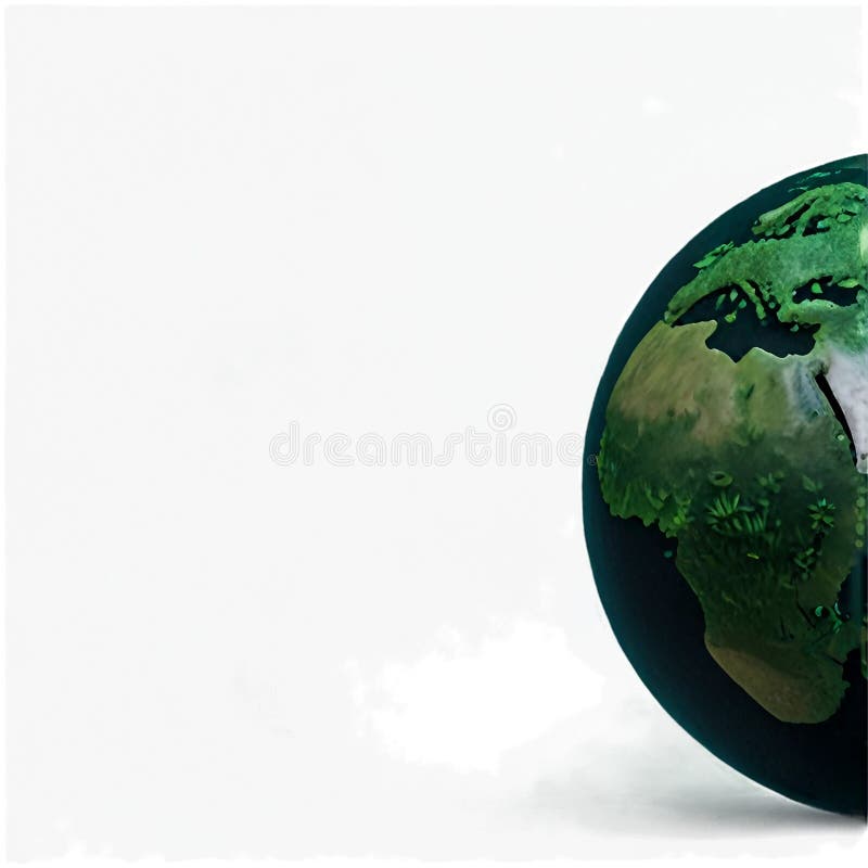 A Side of Half Green Globe on a Transparent Background for World Earth ...