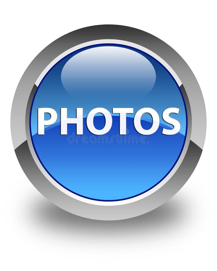 Photos Glossy Blue Round Button Stock Illustration - Illustration of ...