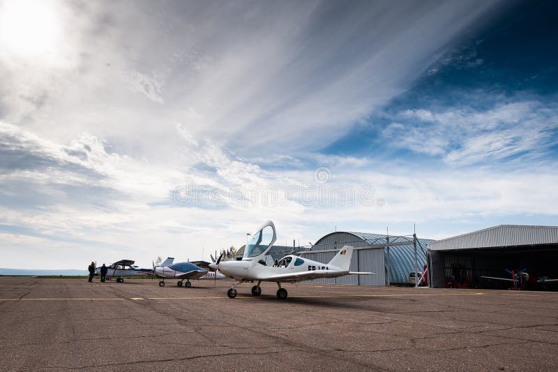 Light Single-engine Aircraft on the Runway Editorial Stock Image ...