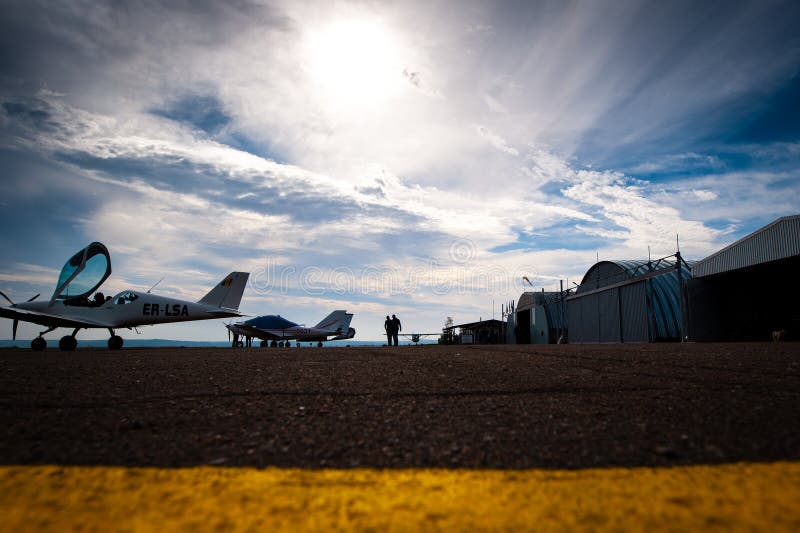Light Single-engine Aircraft on the Runway Editorial Image - Image of ...