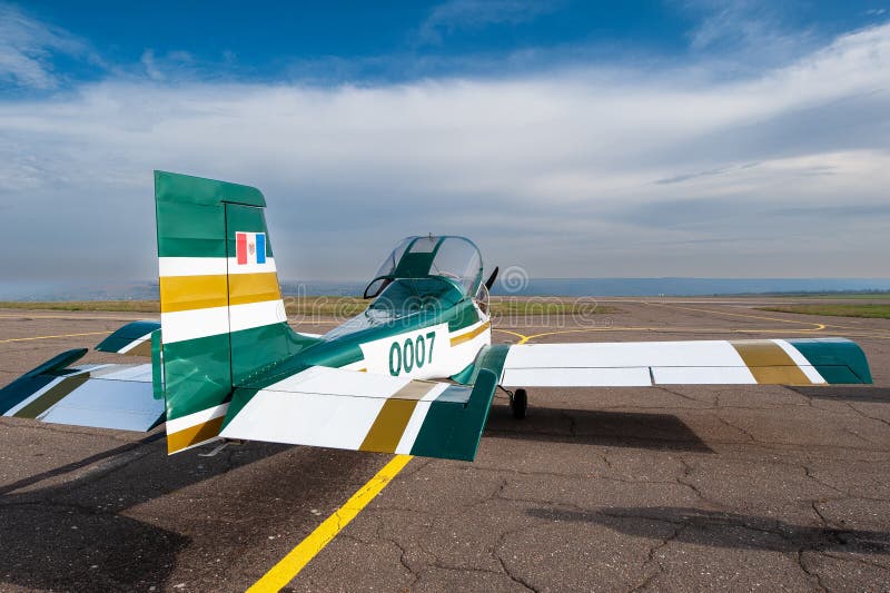 Light Single-engine Aircraft on the Runway Editorial Stock Photo ...