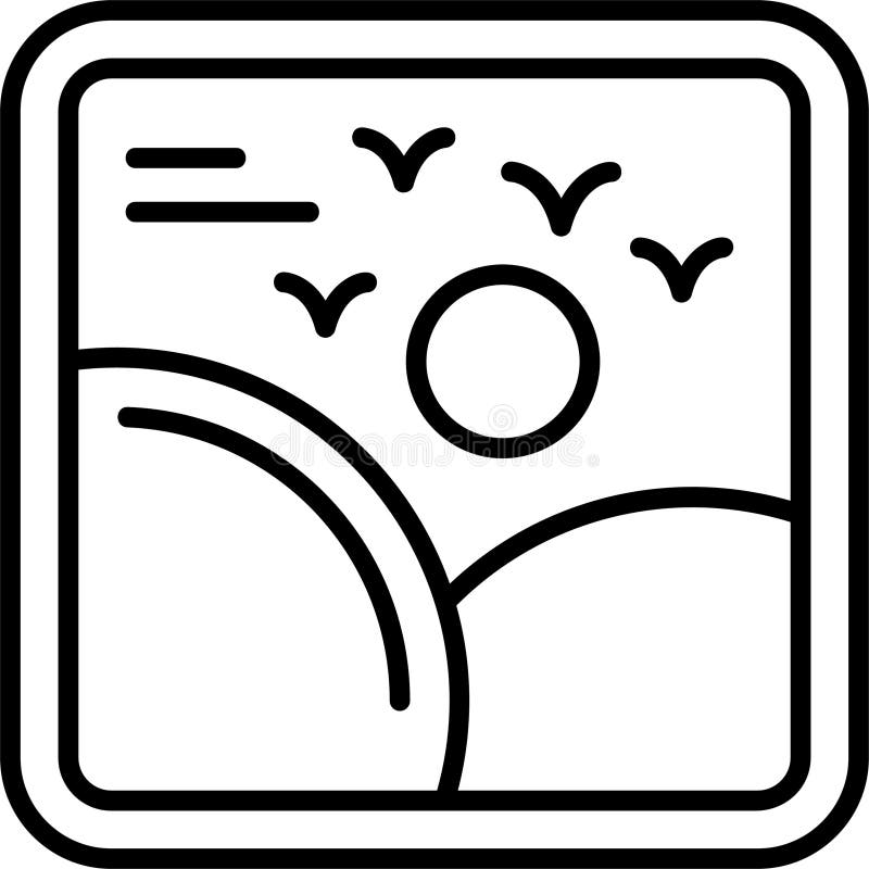 Photos Outline Vector Icon stock vector. Illustration of navigation ...