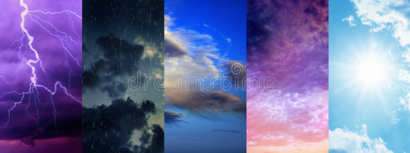 Photos of Sky during Different Weather, Collage. Banner Design Stock ...