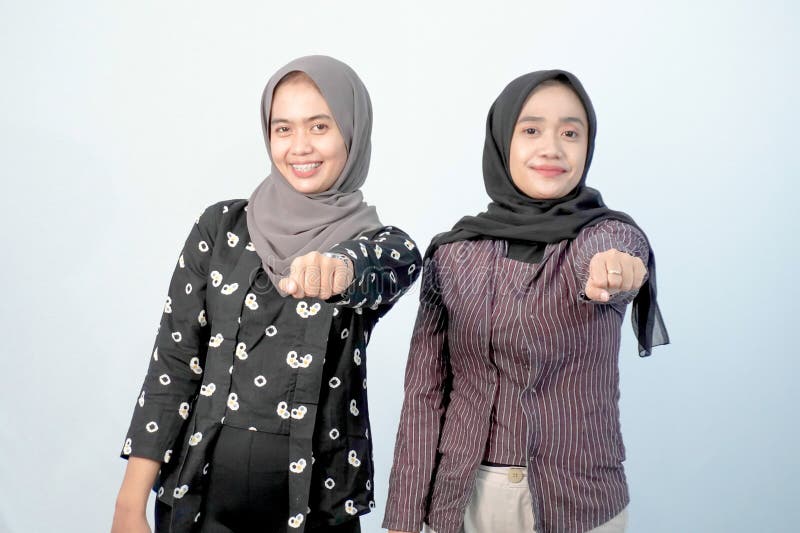 Two Indonesian Women Wearing Hijabs Wearing Regional Clothes from Java Stock Image - Image of ...