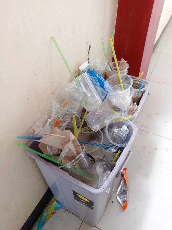 Photos of Used Disposable Drinks, Plastic Containers, Piled Up in the ...