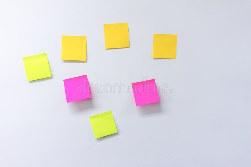 Photos of Various Colored Notepad on a White Board Stock Photo - Image ...
