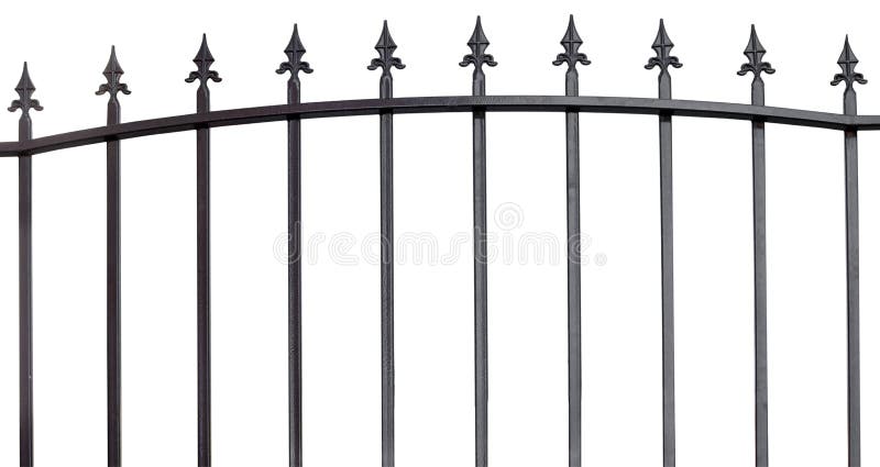 Photos Wrought Iron Fence on White Stock Image - Image of elegance ...