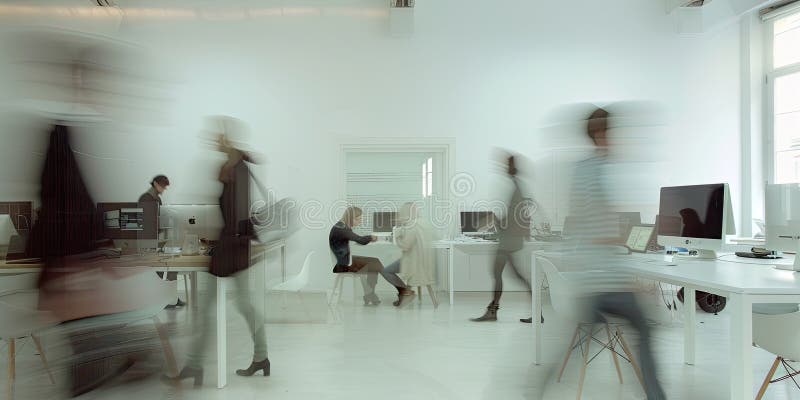 Photoshoot of Office People in Motion Blur Stock Illustration ...