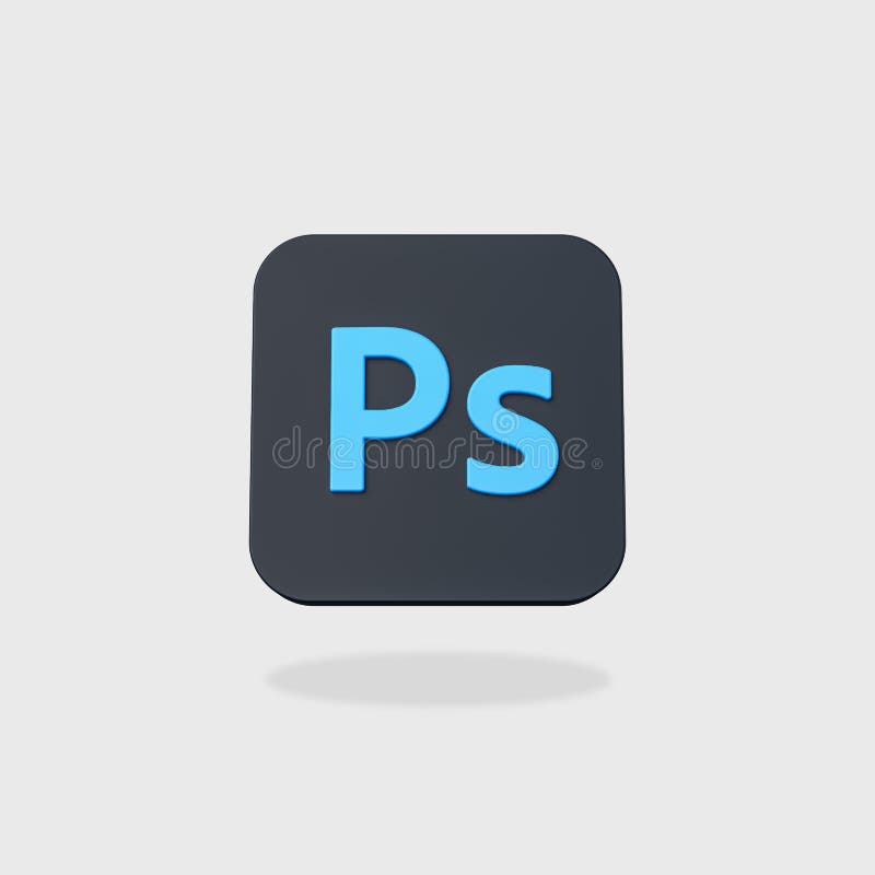 Photoshop App Icon on Flat Gray Background Editorial Photography ...