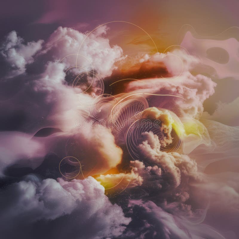 Photoshop Overlay Texture with Abstract Clouds and Swirling Light Stock ...