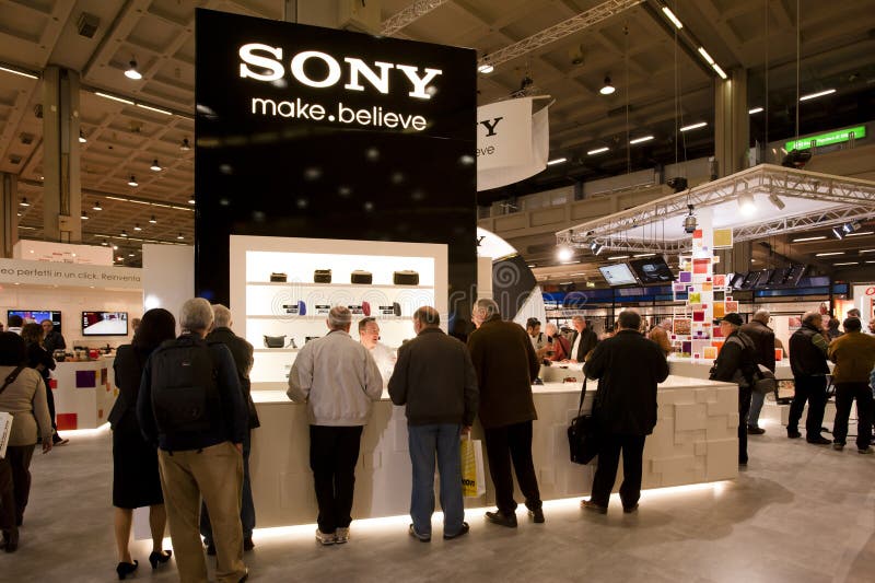 Photoshow: Sony stand editorial stock photo. Image of businessman ...