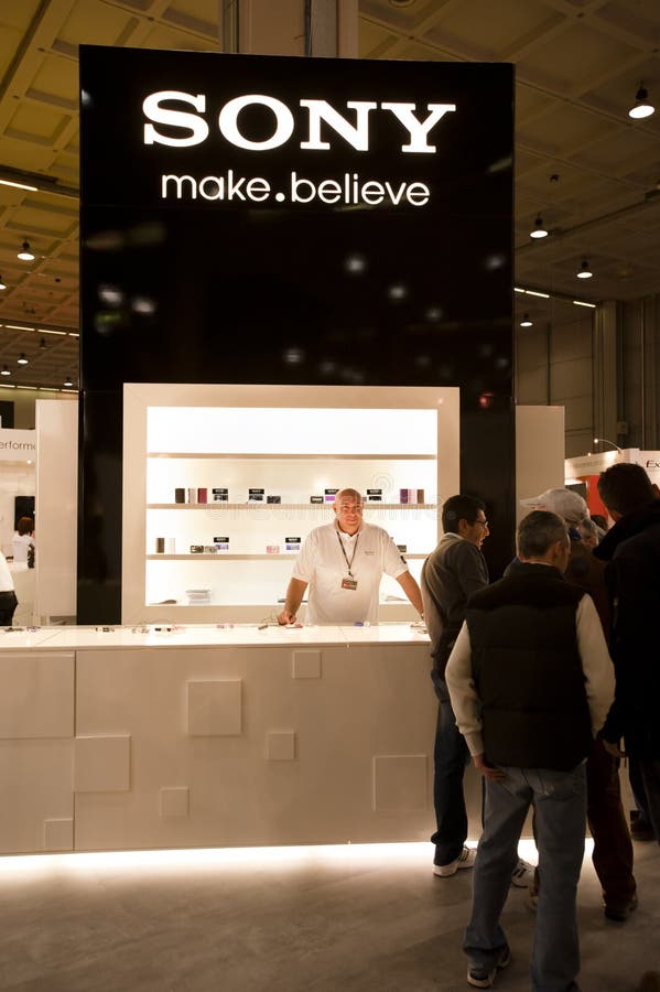 Sony stand at Photo Expo editorial stock image. Image of dress - 24340809