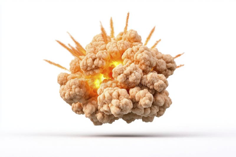 A Photostock of a Glowing Explosion with Dynamic Fire Trails Isolated ...