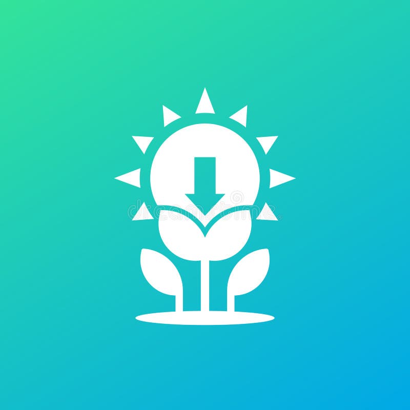Photosynthesis Icon with Plant and Sun, Vector Stock Vector ...