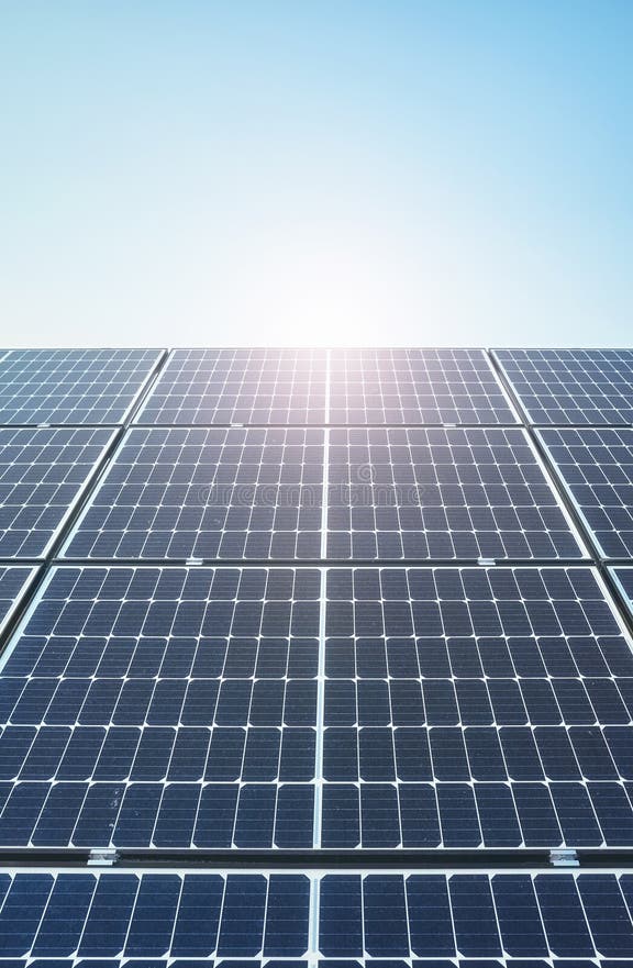 Photovoltaic Modules Against the Sun Stock Photo - Image of ...