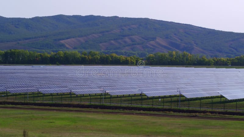 Photovoltaic Modules on the Backdrop of the Slopes of the Mountains at ...