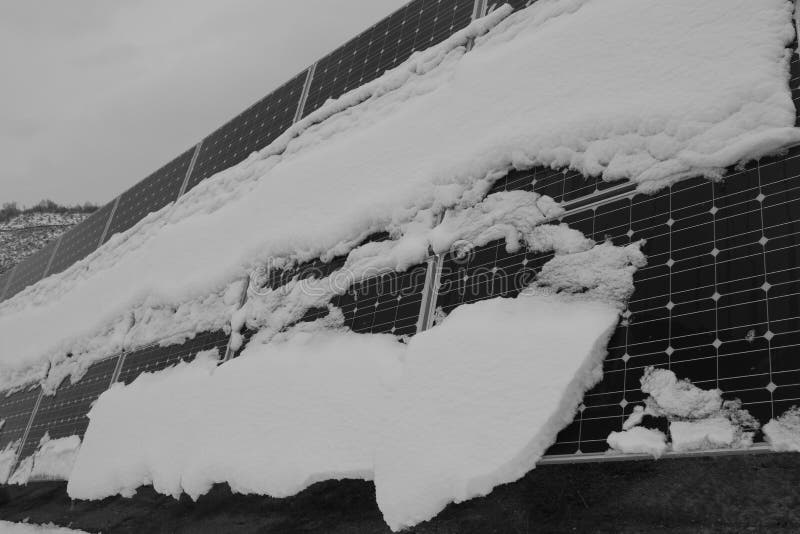 Photovoltaic Modules Covered with Snow Stock Image - Image of future ...