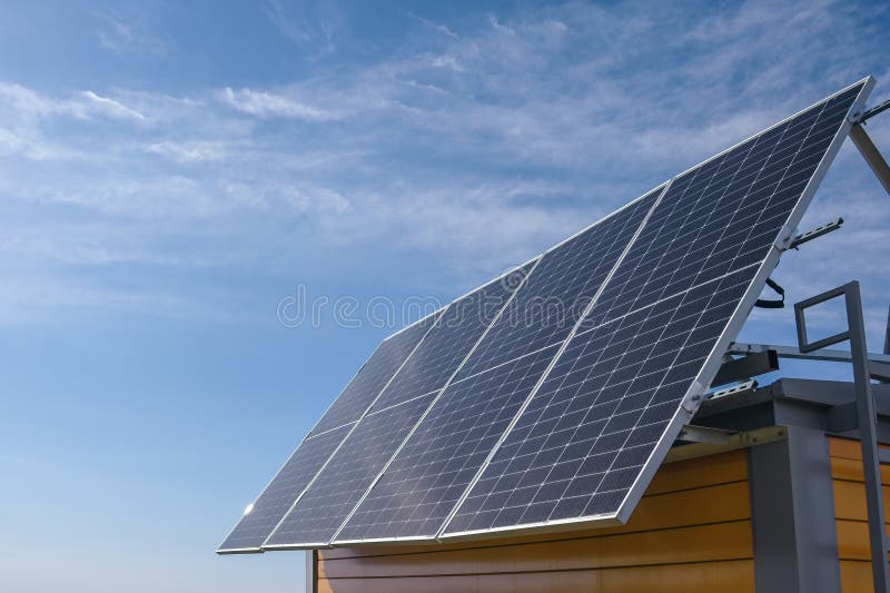 Photovoltaic Modules Installed on the Roof Stock Photo - Image of ...