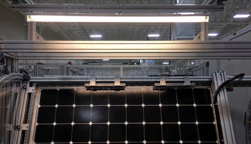 Solar Panel in the Production Line of the Plant. Photovoltaic Modules ...