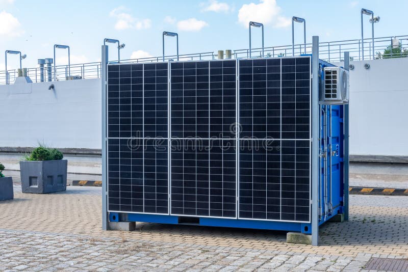 Photovoltaic Panels Mounted on a Container Stock Image - Image of ...