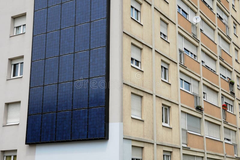 Photovoltaic Panels on an Apartment Block Stock Photo - Image of ...