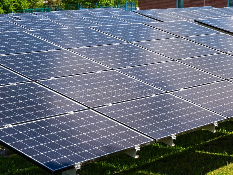 Photovoltaic Plant on a Field Stock Image - Image of energy, modern ...