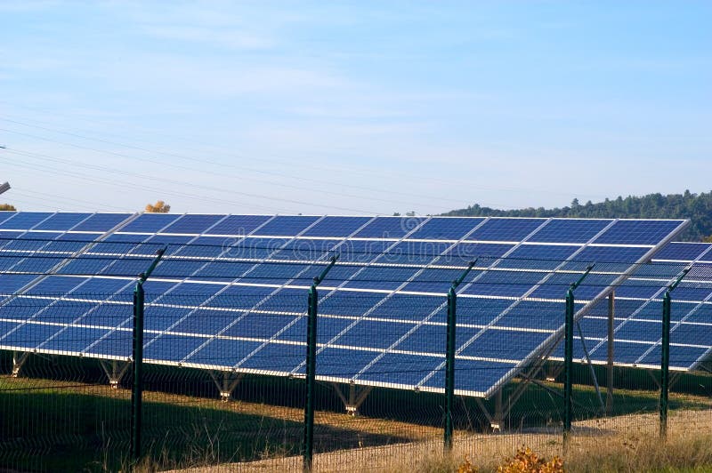 Photovoltaic power plant stock image. Image of installation - 19705069