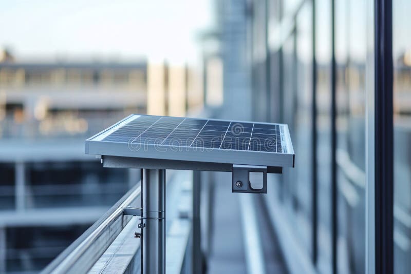 Photovoltaic Solar Cell Modul on Building Balcony Stock Illustration ...