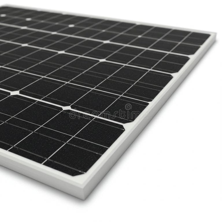 Photovoltaic Solar Panel with Black Rectangular Cells Arranged in a ...