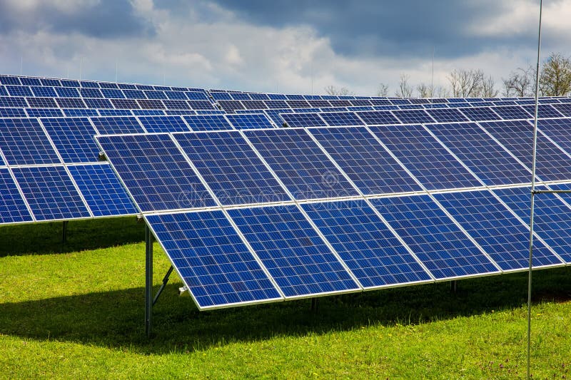 Photovoltaic Solar Panel with Landscape Stock Photo - Image of plant ...