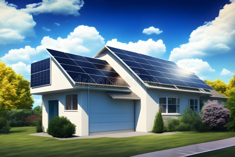 Photovoltaic Solar Panels, Generative AI Illustration Stock ...